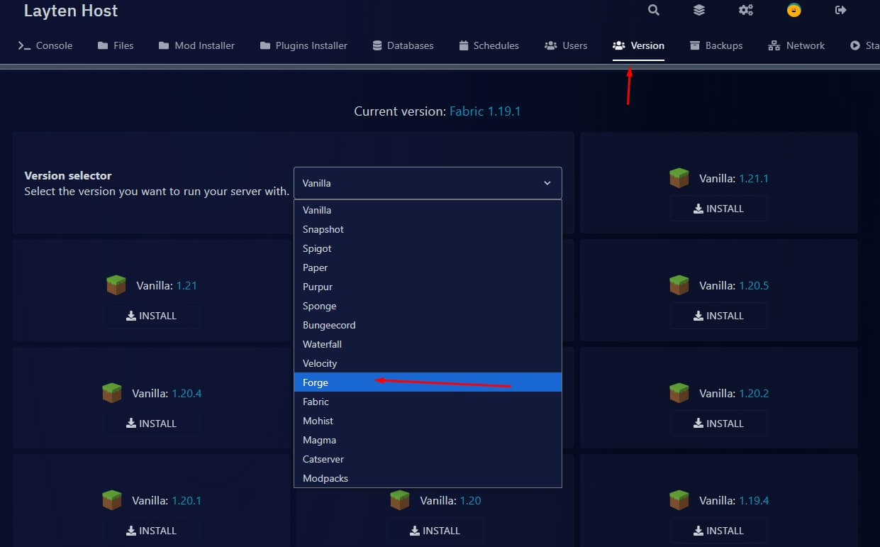 How to install Forge - Layten Hosting Minecraft | Java Bedrock Forge ...