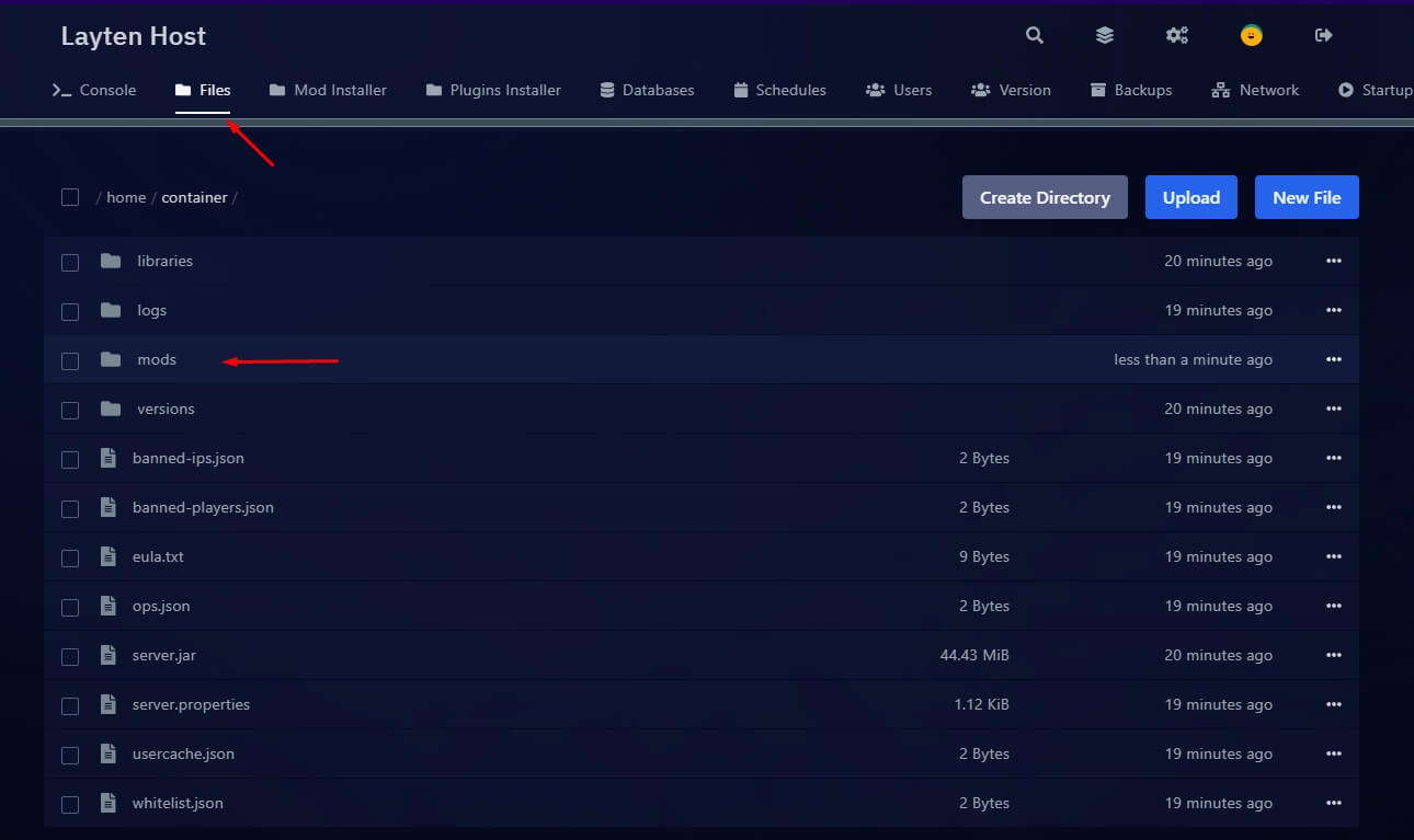 How to upload Mods - Layten Hosting Minecraft | Java Bedrock Forge Mods Pocket Edition
